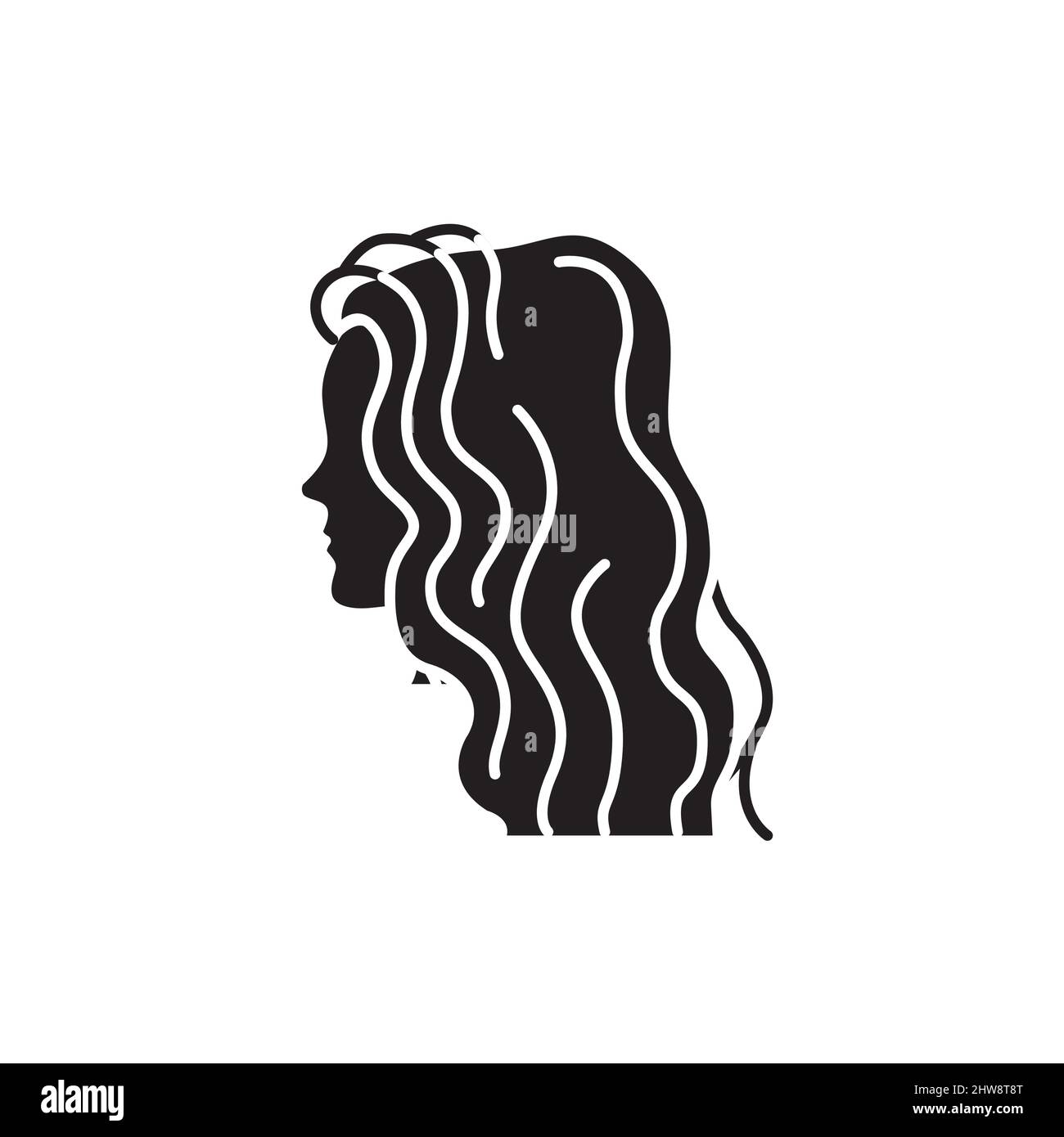 Curly hair woman cartoon Black and White Stock Photos & Images - Alamy