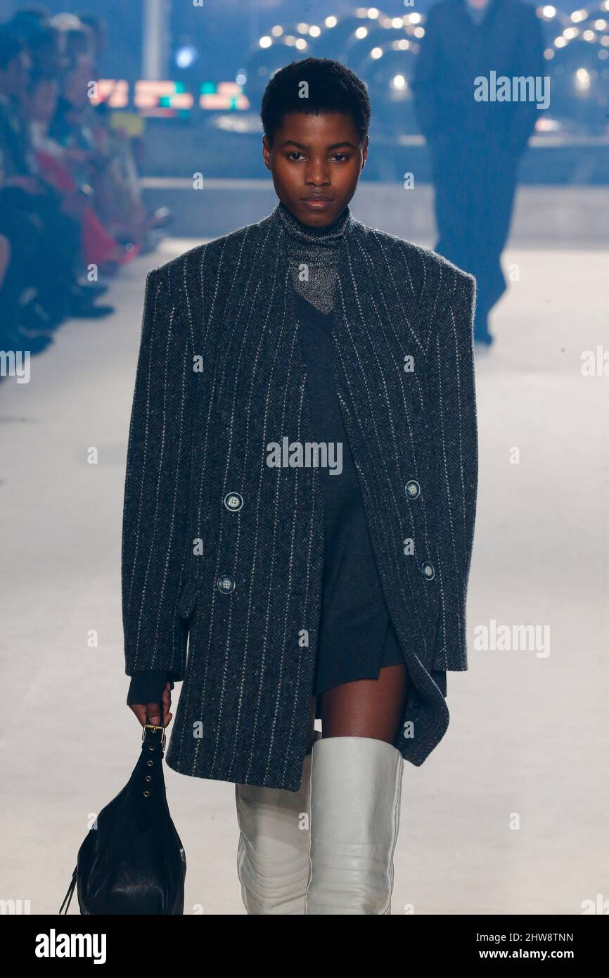 Model Victoria Fawole walks on the runway at the Isabel Marant fashion ...