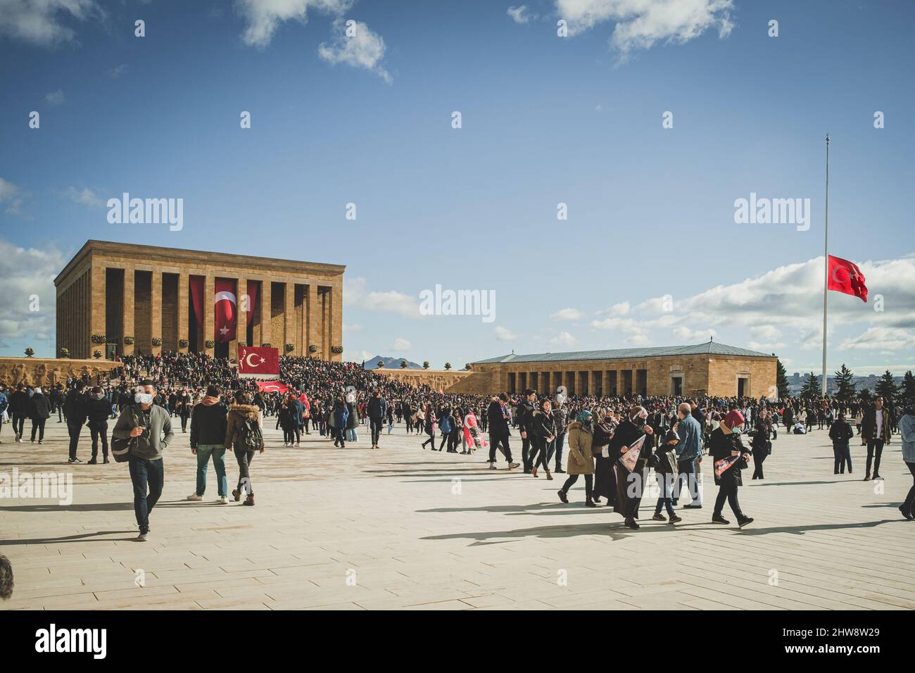 Ankara, Turkey - November 10, 2021: Anitkabir and ceremony of Ataturk ...
