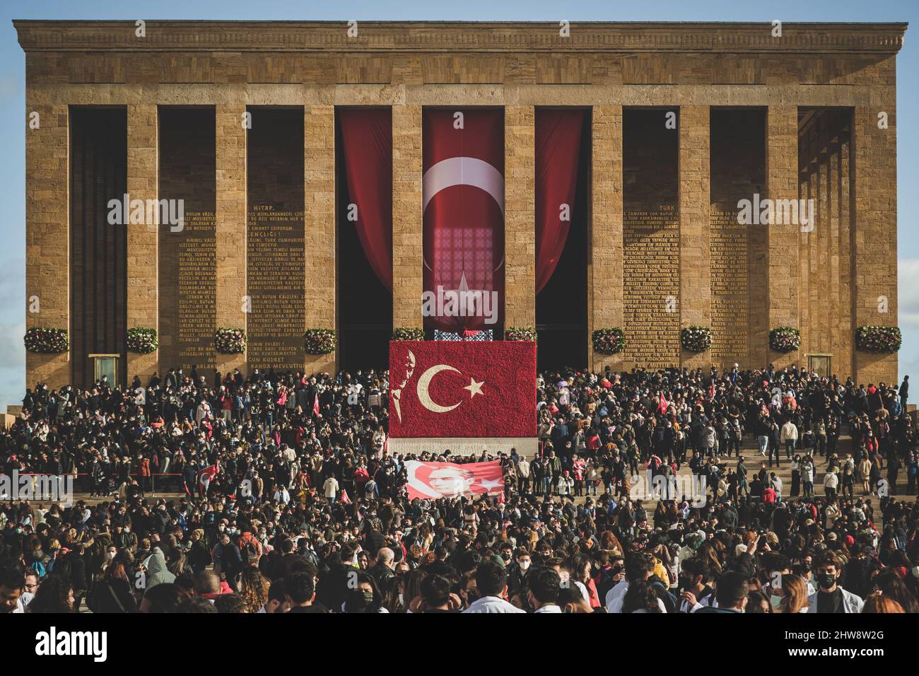 Ankara, Turkey - November 10, 2021: Close up shot of Anitkabir and ...