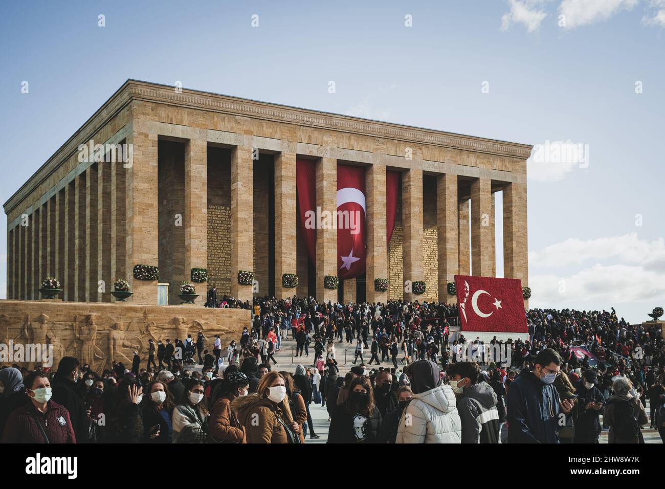 Ankara, Turkey - November 10, 2021: Anitkabir and ceremony of Ataturk ...