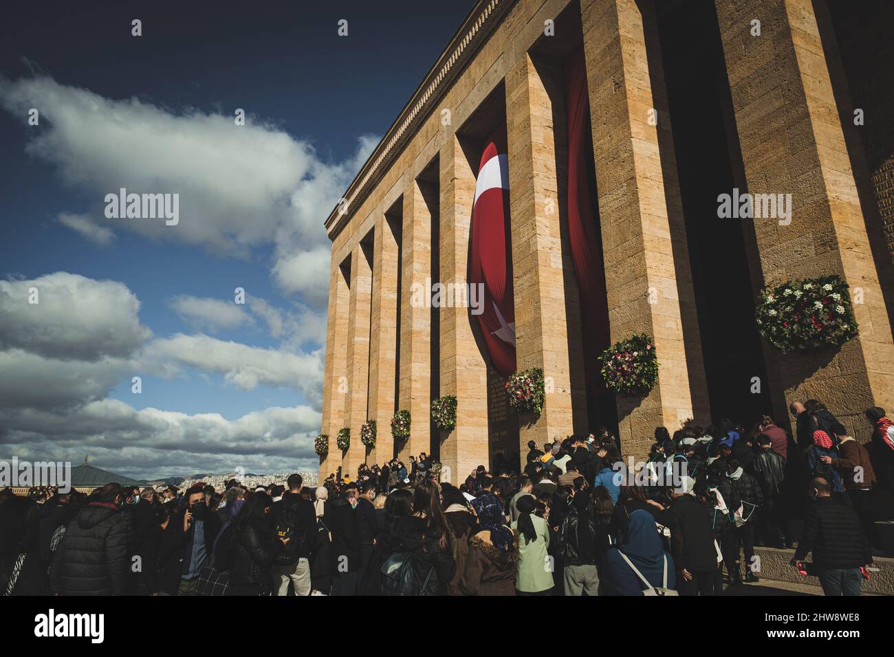 Ankara, Turkey - November 10, 2021: Close up shot of Anitkabir and ...