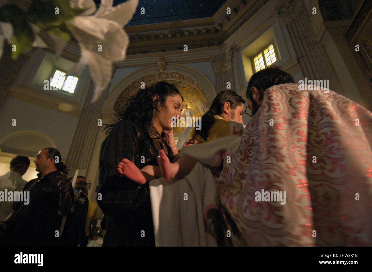 Rome, Italy 22/09/2005: Tre Fontane Abbey, Scala Coeli church. Romanian ...