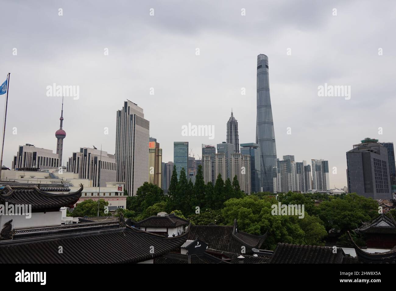 Shanghai Skyline from Yu Garden Stock Photo - Alamy