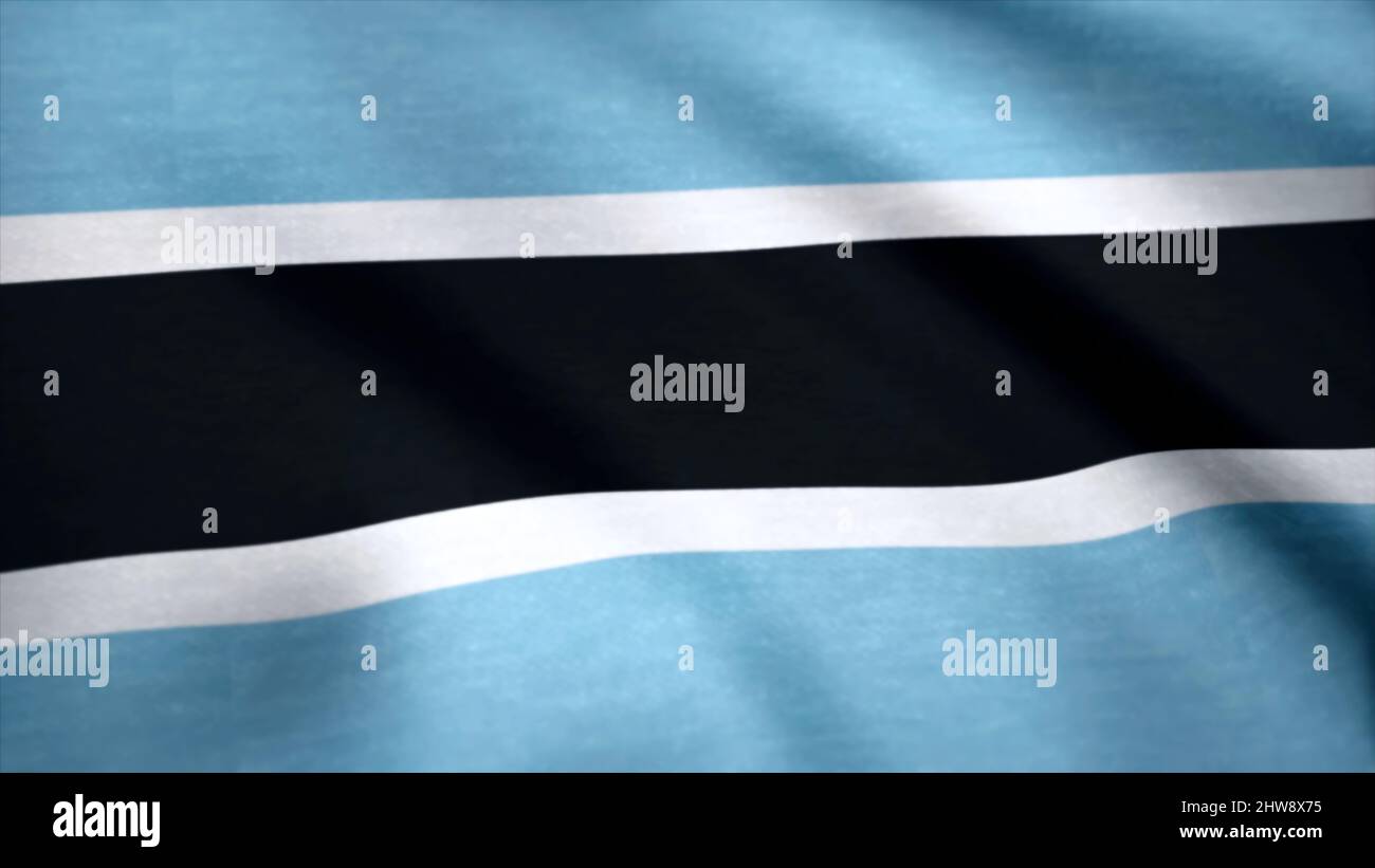 Botswana flag pattern on the fabric texture, vintage style. Background ...