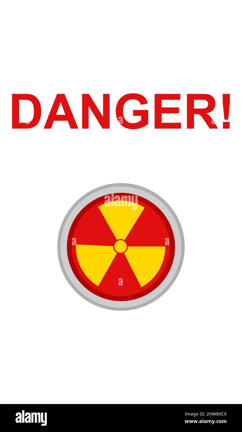 Graphic illustration of nuclear symbol icon over white background ...