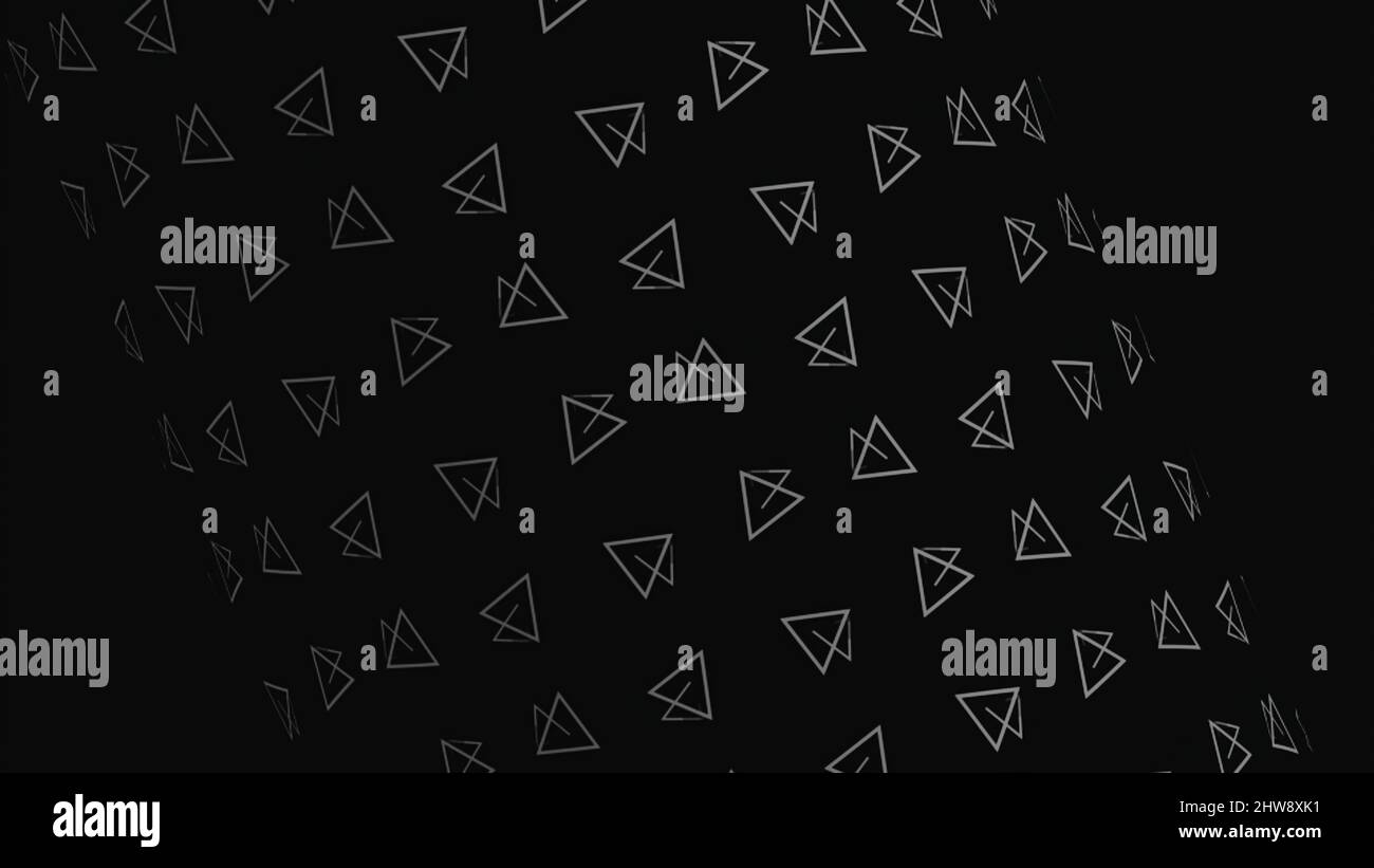 Rotating triangles form figure. Motion. Simple small triangles rotate ...