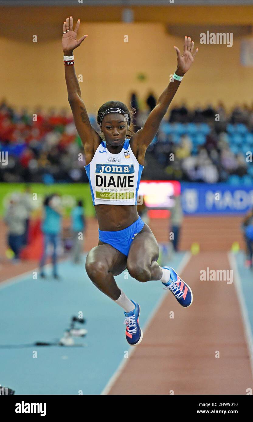 Fatima Diame (ESP) places second in the women's long jump at 21-4 1/4 ...