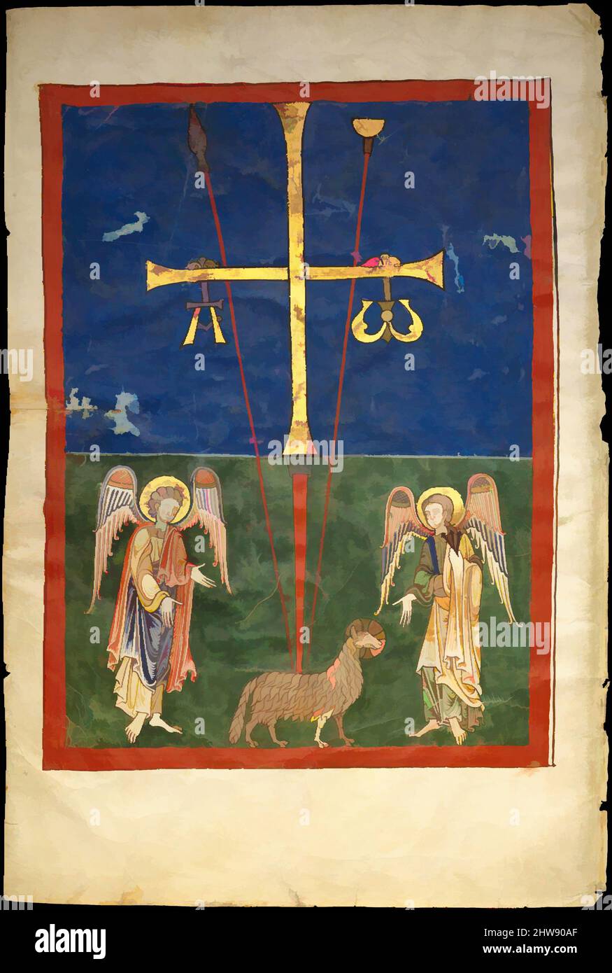 Art inspired by Leaf from a Beatus Manuscript: the Lamb at the Foot of ...