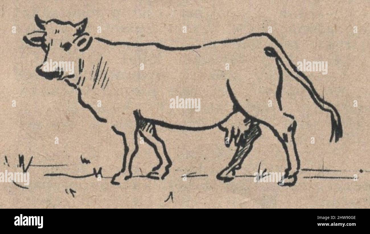 Cow field drawing hi-res stock photography and images - Alamy