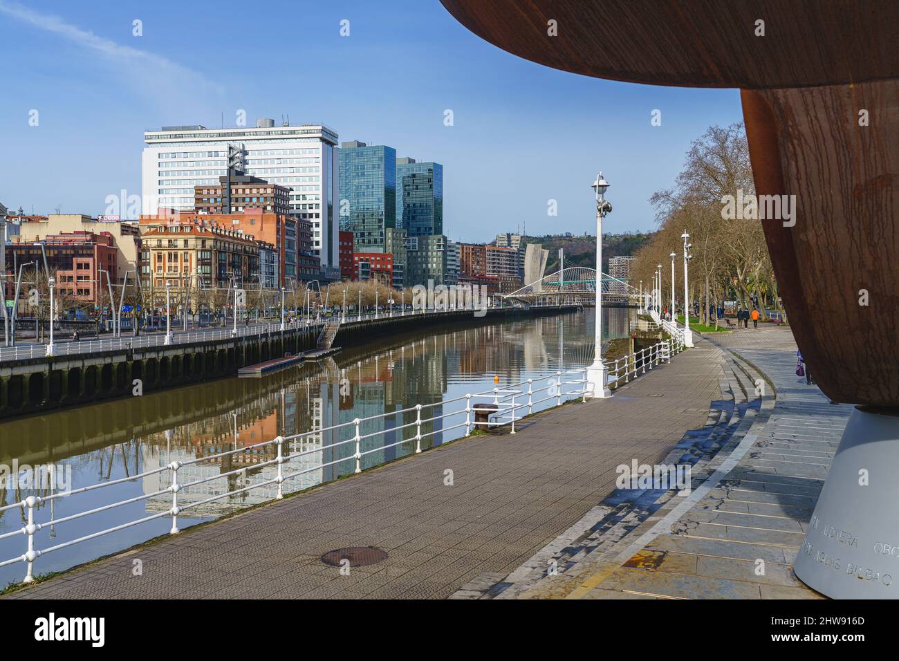 Bilbao, Spain, February 15, 2022. View of the city of Bilbao and the ...