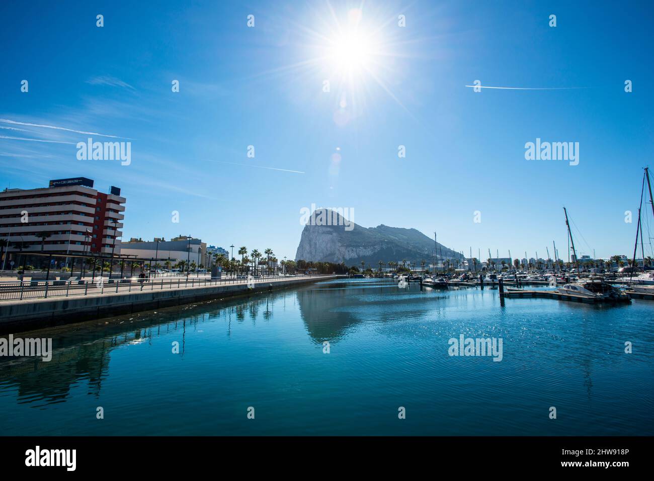 The Rock of Gibraltar at La Linea de la Concepción, Spain Stock Photo ...