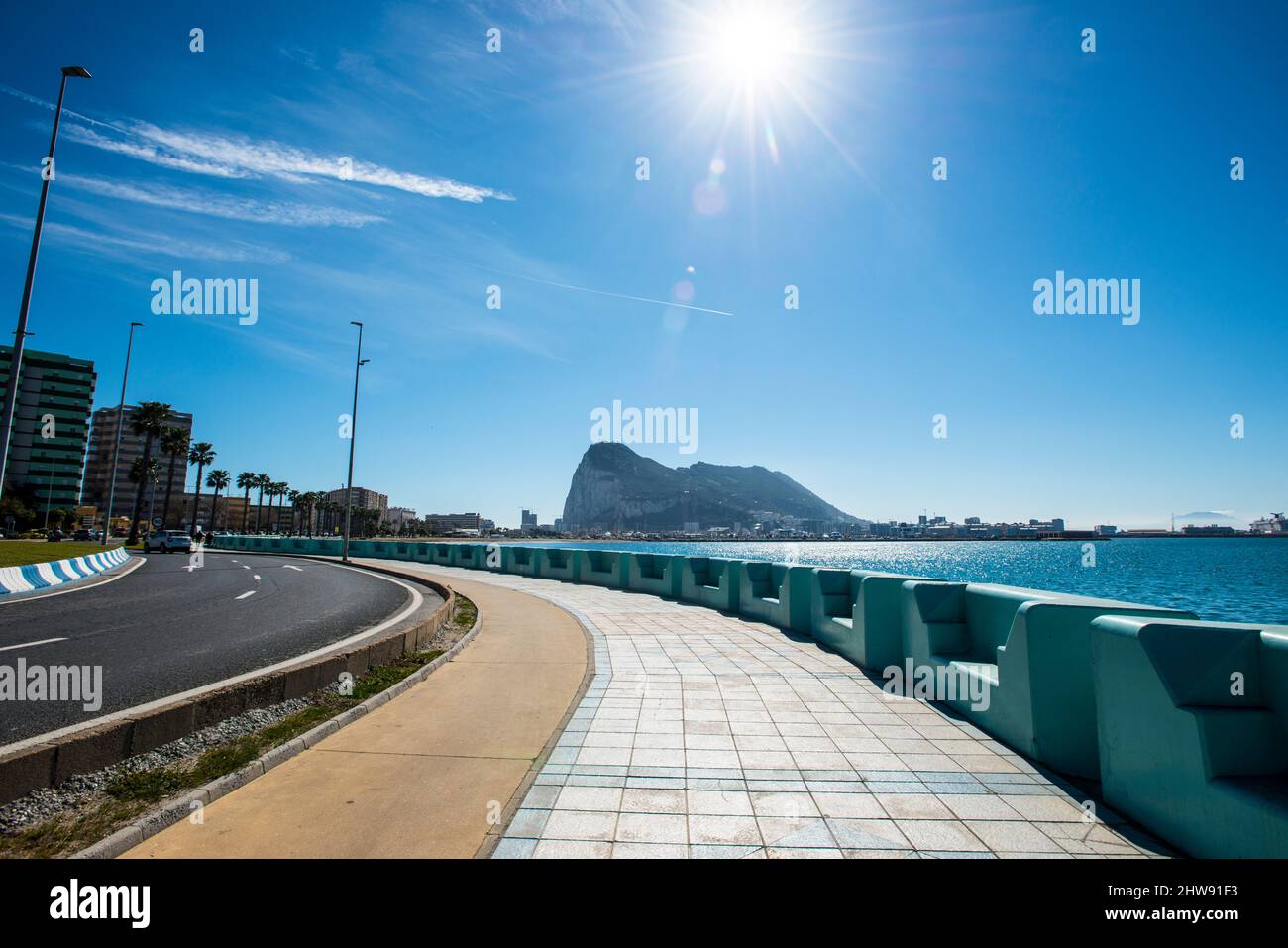 The Rock of Gibraltar at La Linea de la Concepción, Spain Stock Photo ...