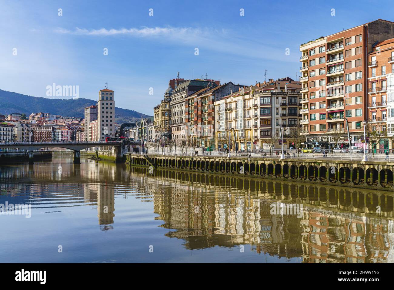 Bilbao, Spain, February 15, 2022. View of the city of Bilbao and the ...