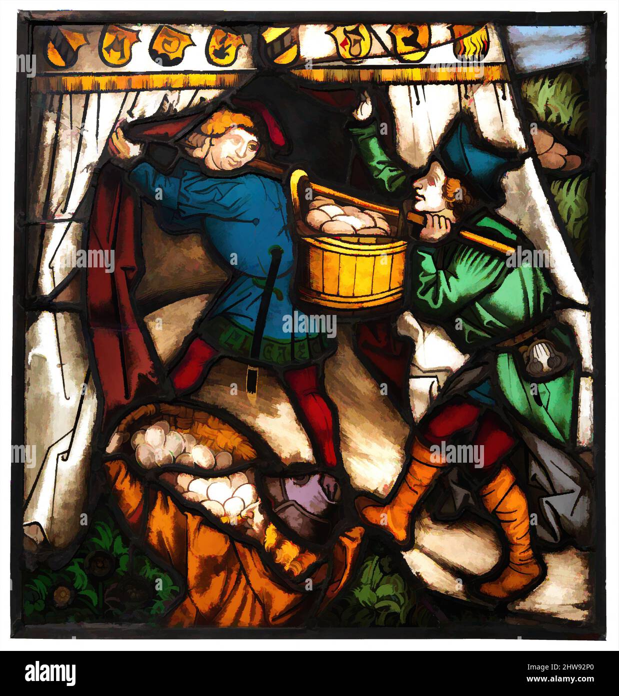 Art inspired by Storing up Manna, 1497–99, German, Pot-metal glass ...