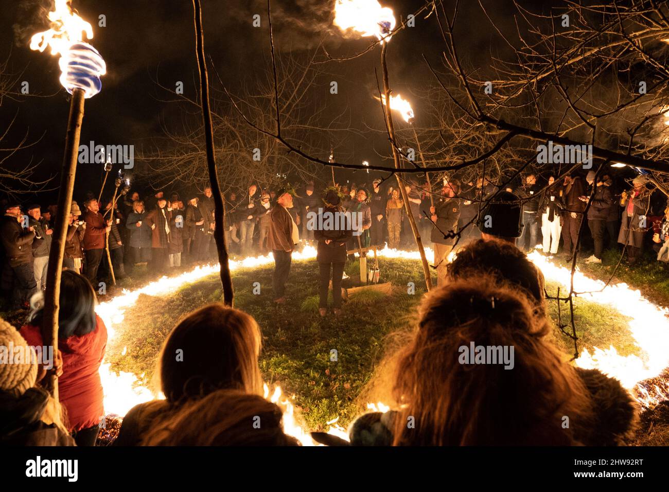 A traditional English Wassail, a winter tradition supposed to ensure a ...