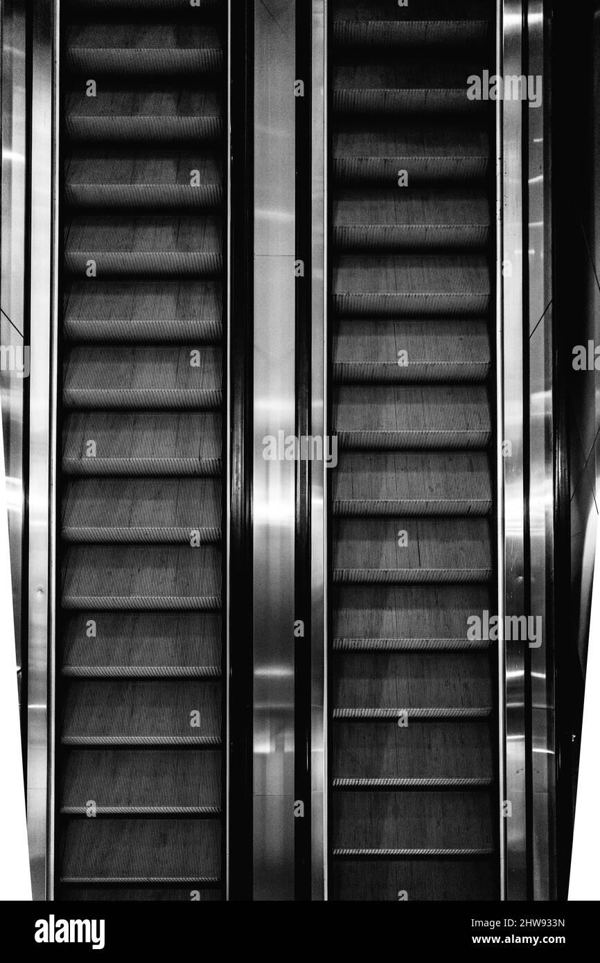Escalator, top view Stock Photo - Alamy