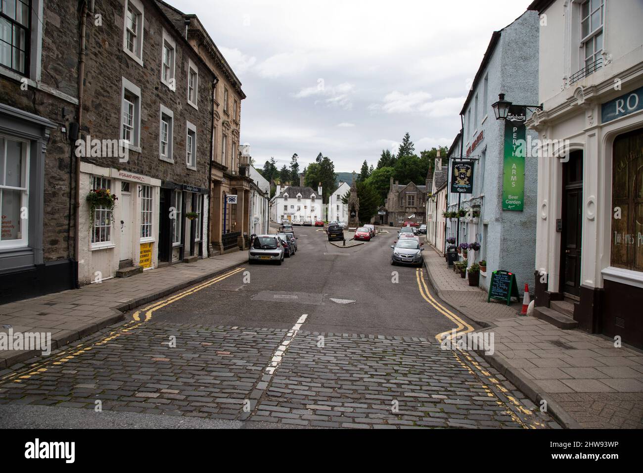 High Street and Cross street in Dunkeld an historical town ion Perth ...