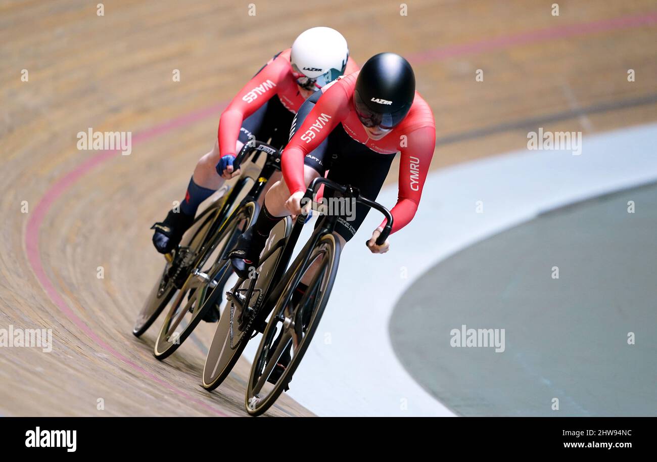 Lowri Thomas and Rhian Edmunds during day two of the HSBC UK National ...