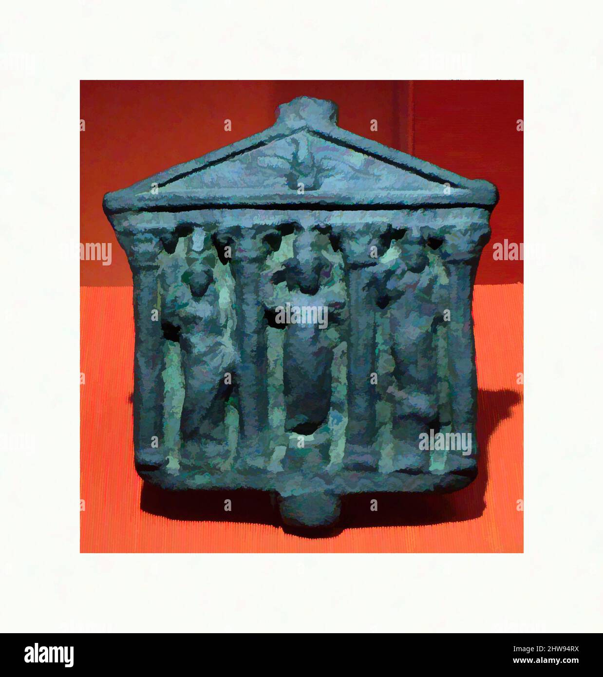 Art inspired by Plaque representing a Greco-Roman type temple with ...