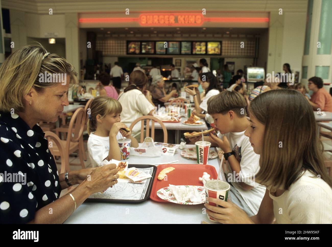 burger king restaurant american food hamburger family Stock Photo - Alamy