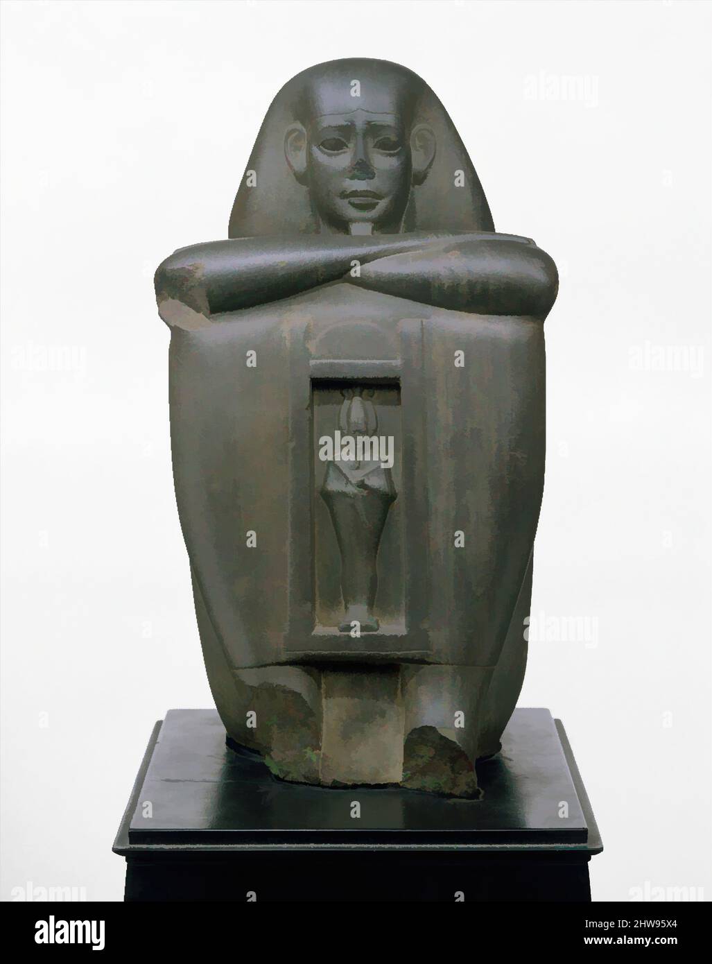Art inspired by Naophorous Block Statue of a Governor of Sais ...
