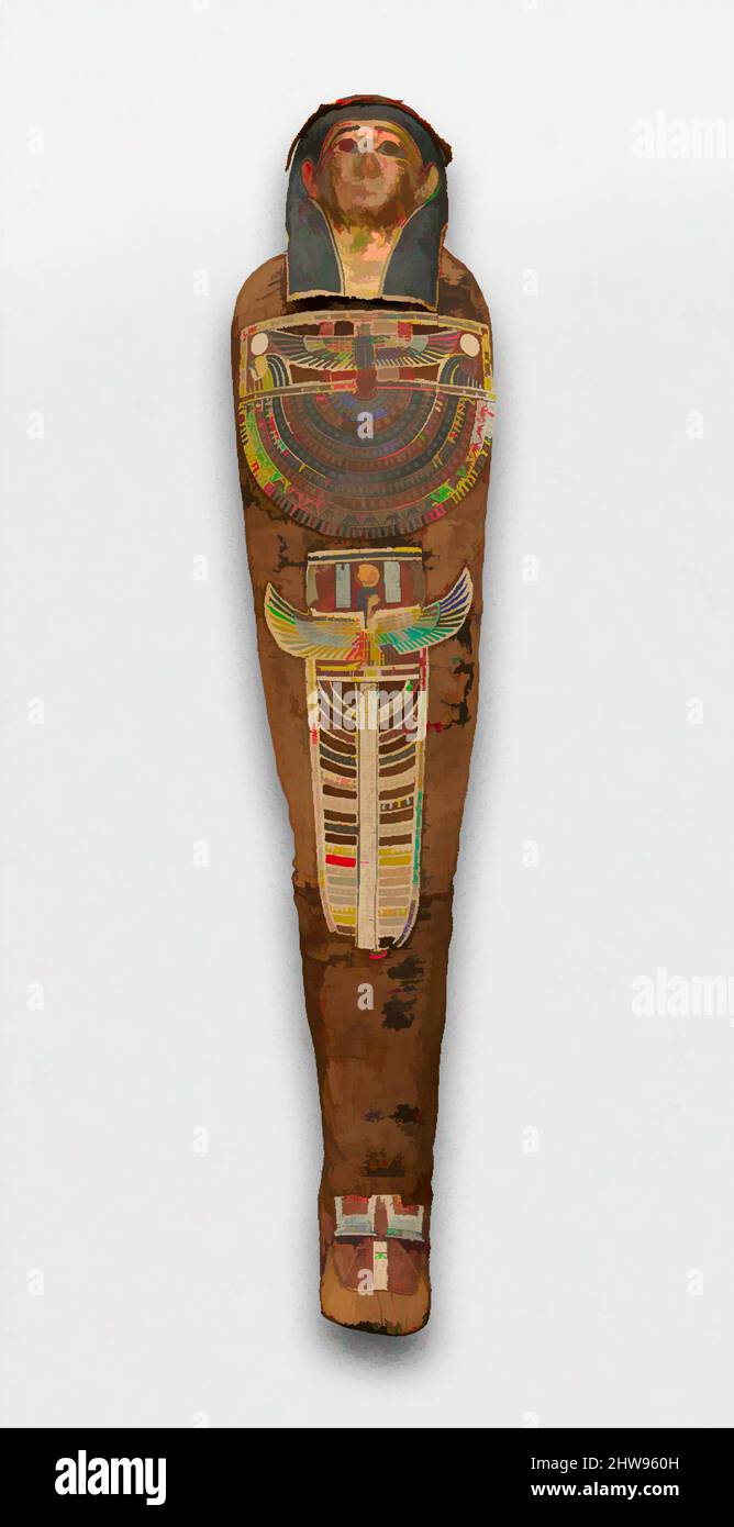 Art inspired by Mummy of Nesmin with plant wreath, mummy mask and other ...