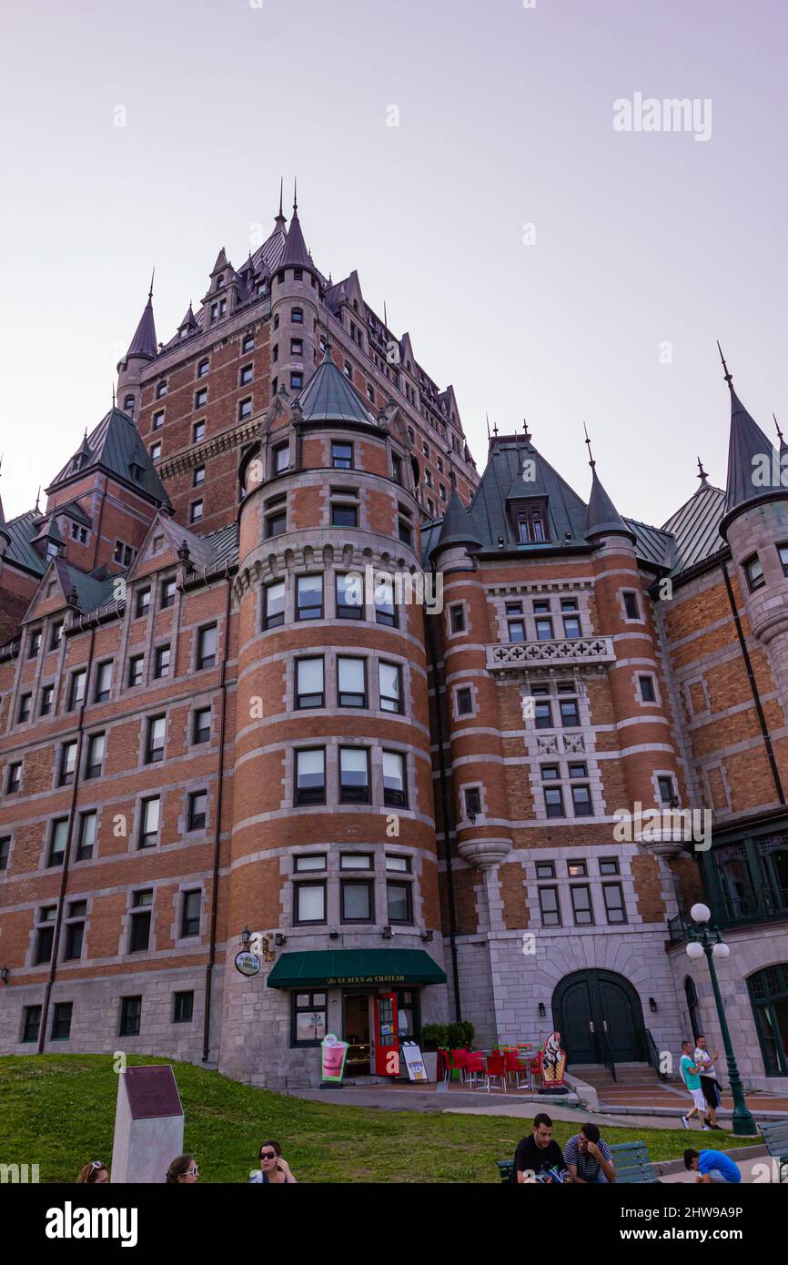 Looking up old historic monument building luxurious hotel at large ...