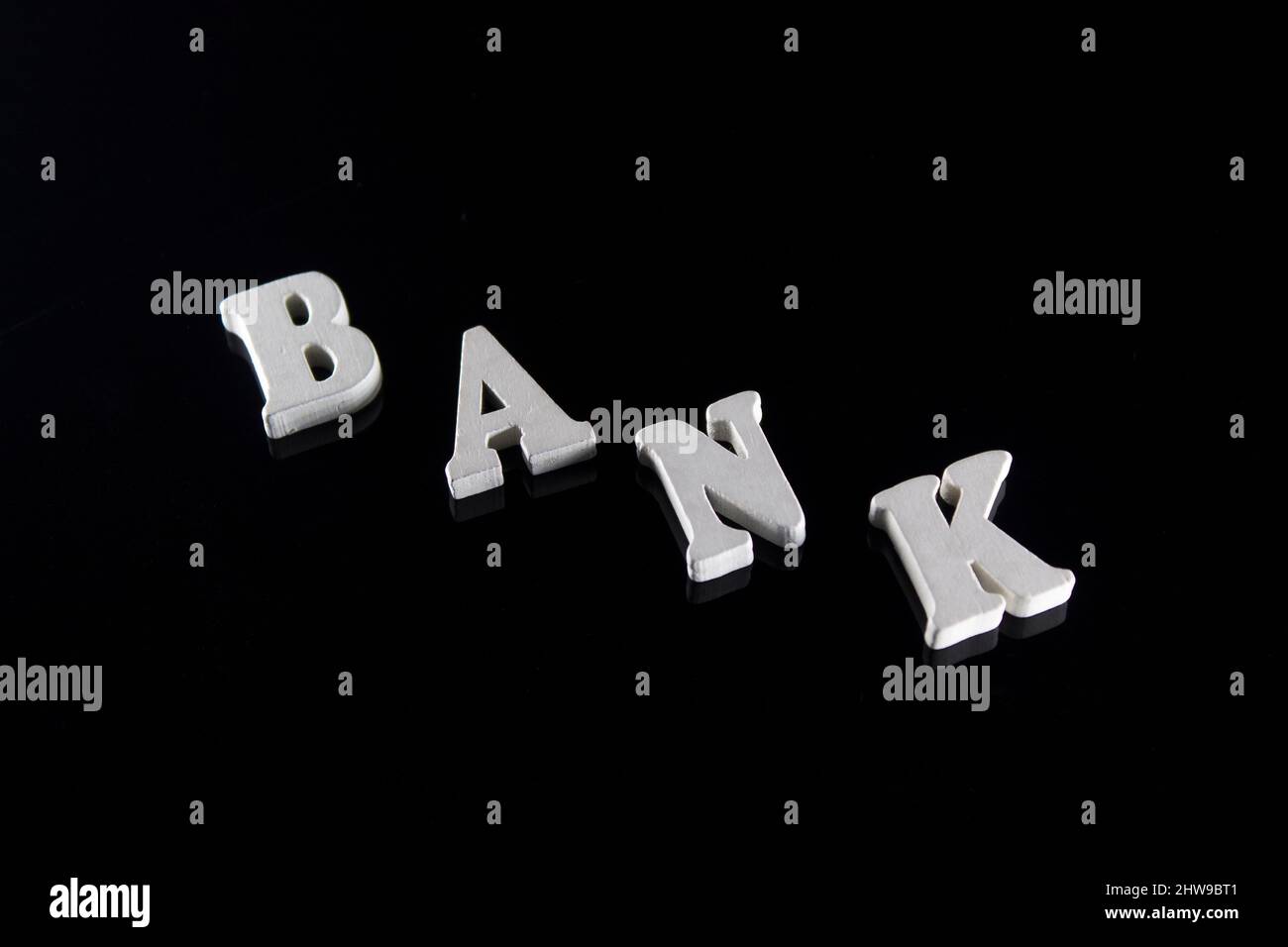 Bank sign black and white Stock Photo - Alamy
