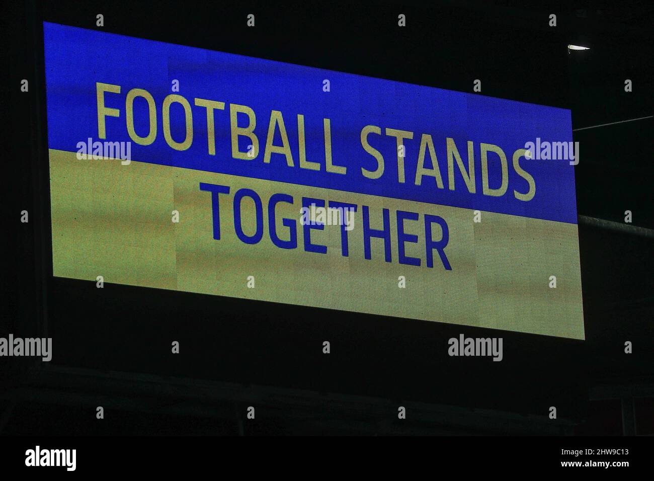 A Football Stands Together sign Stock Photo - Alamy