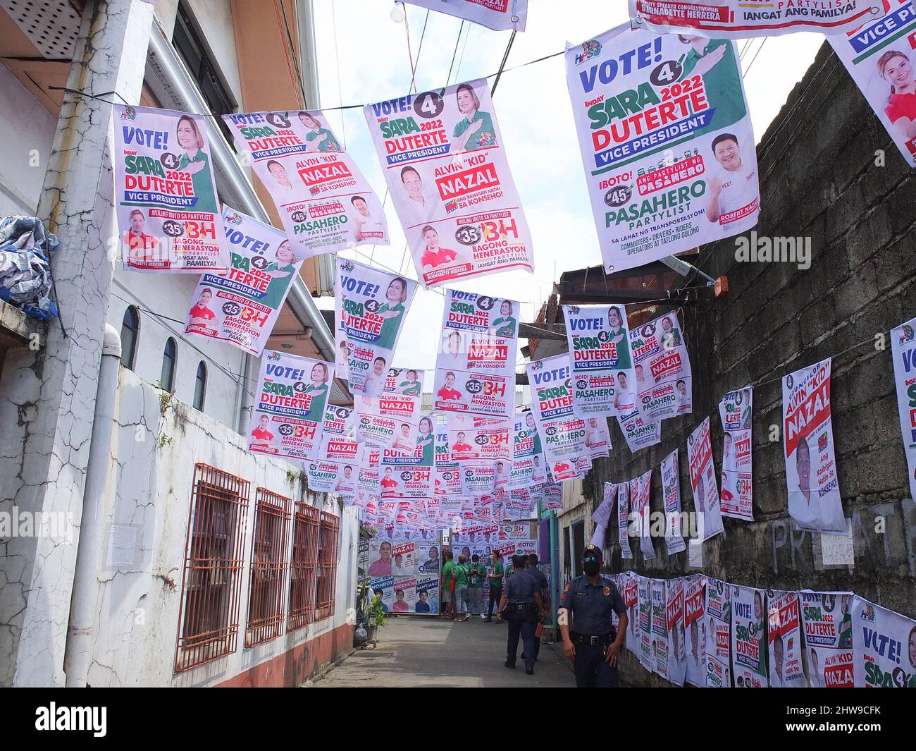 Navotas, Philippines. 4th Mar, 2022. Campaign posters of the Vice ...