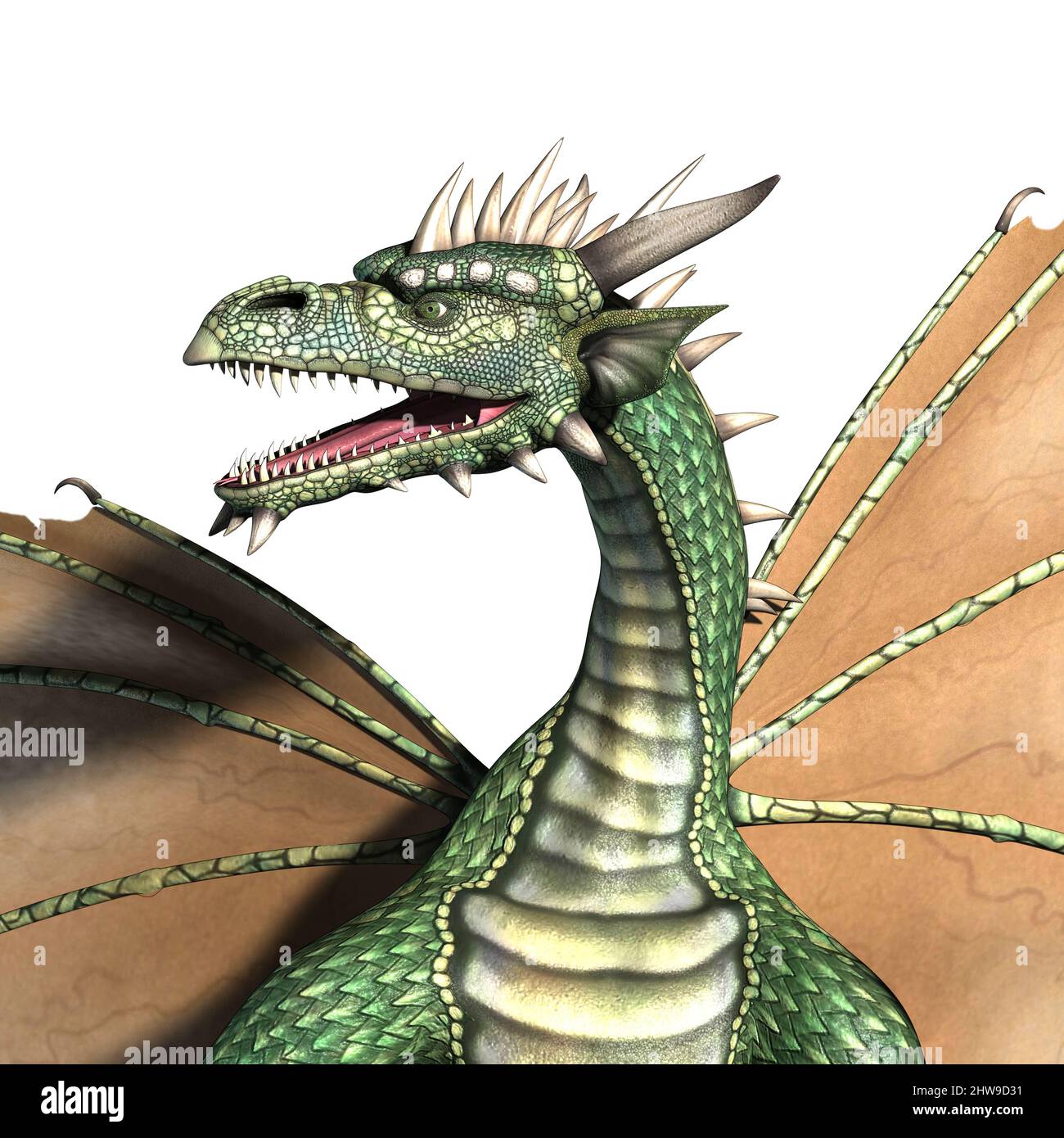 3d render of a standing stylish dragon in a crisp manner Stock Photo ...