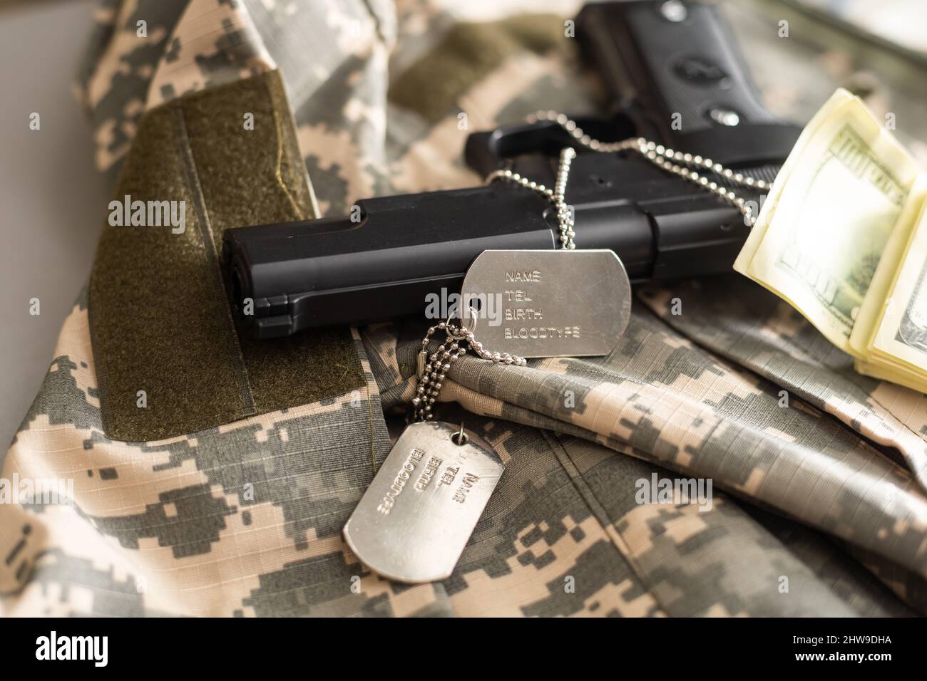 US military concept. gun, military uniform Stock Photo - Alamy