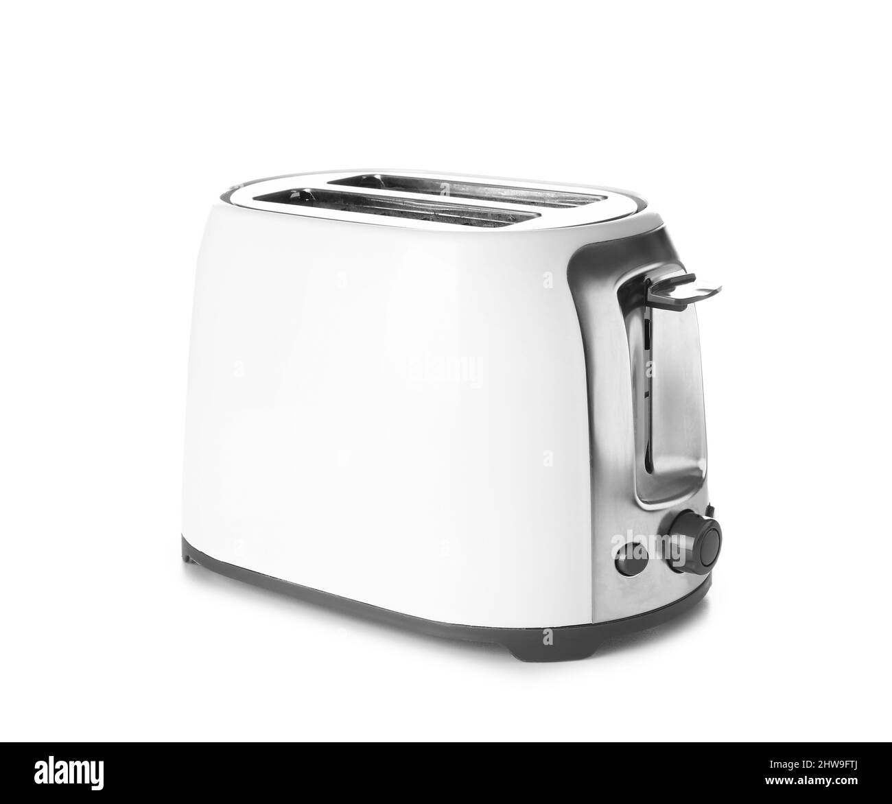 New modern toaster on white background Stock Photo - Alamy