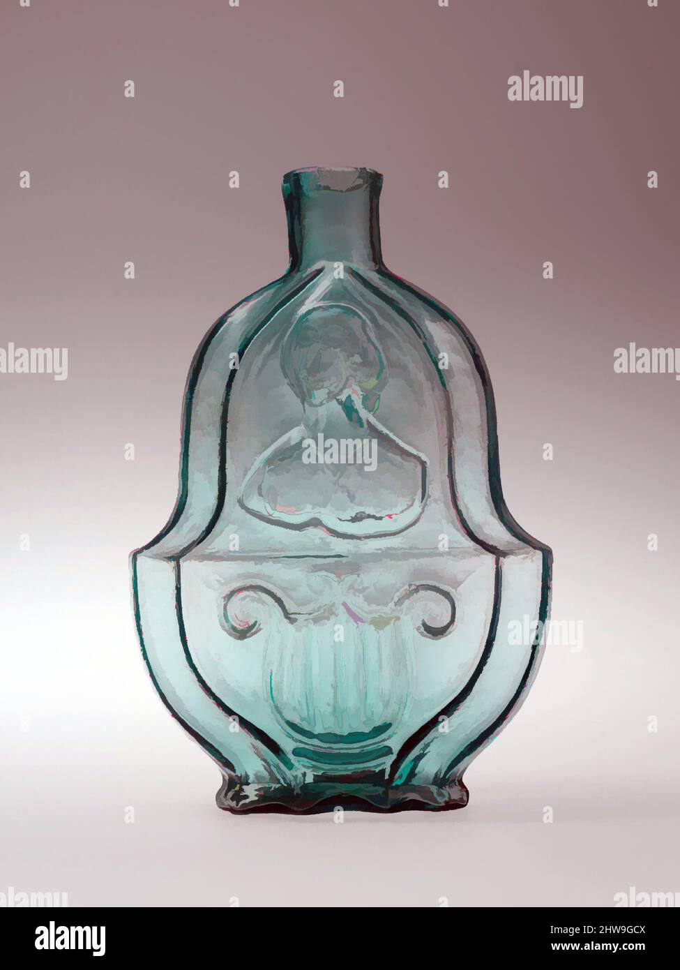 Art inspired by Figured flask, ca. 1855, Made in Wellsburg, West ...