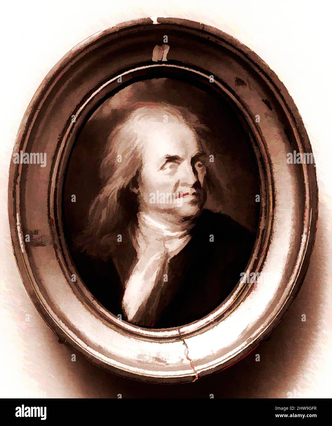 Art inspired by Plaque Portrait of Benjamin Franklin, 1776–1883, Made ...