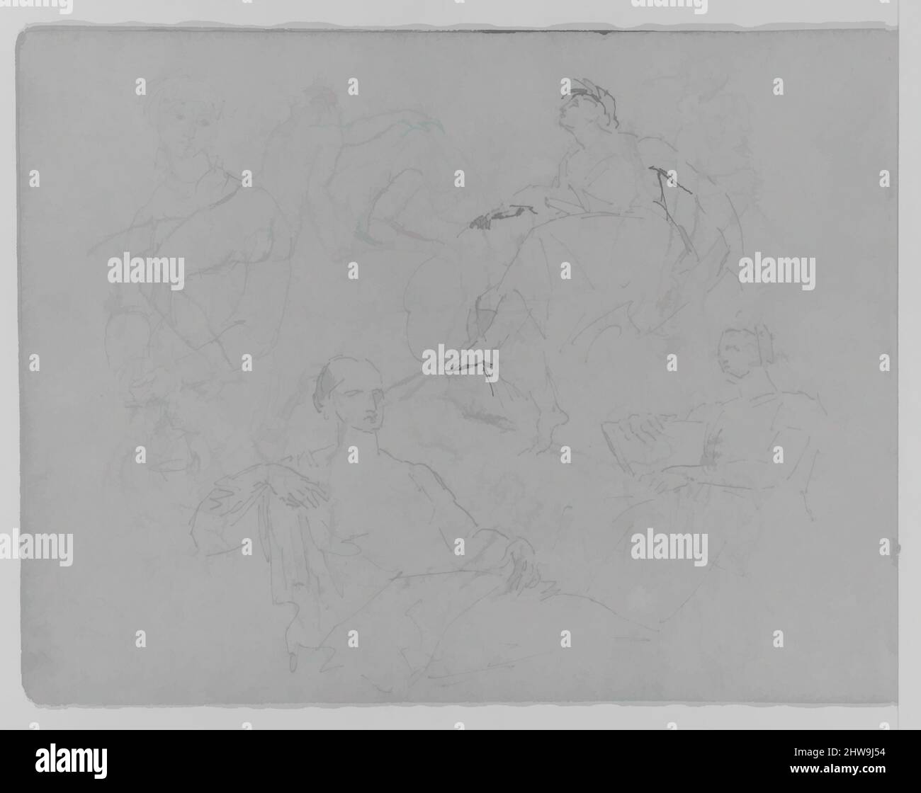Art inspired by Four Figure Studies (from Sketchbook), 1810–20, Ink ...