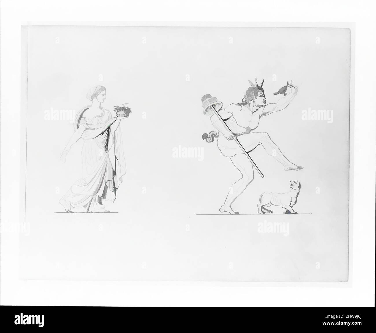 Art inspired by Classical Female Figure; Satyr and Dog (from Sketchbook ...