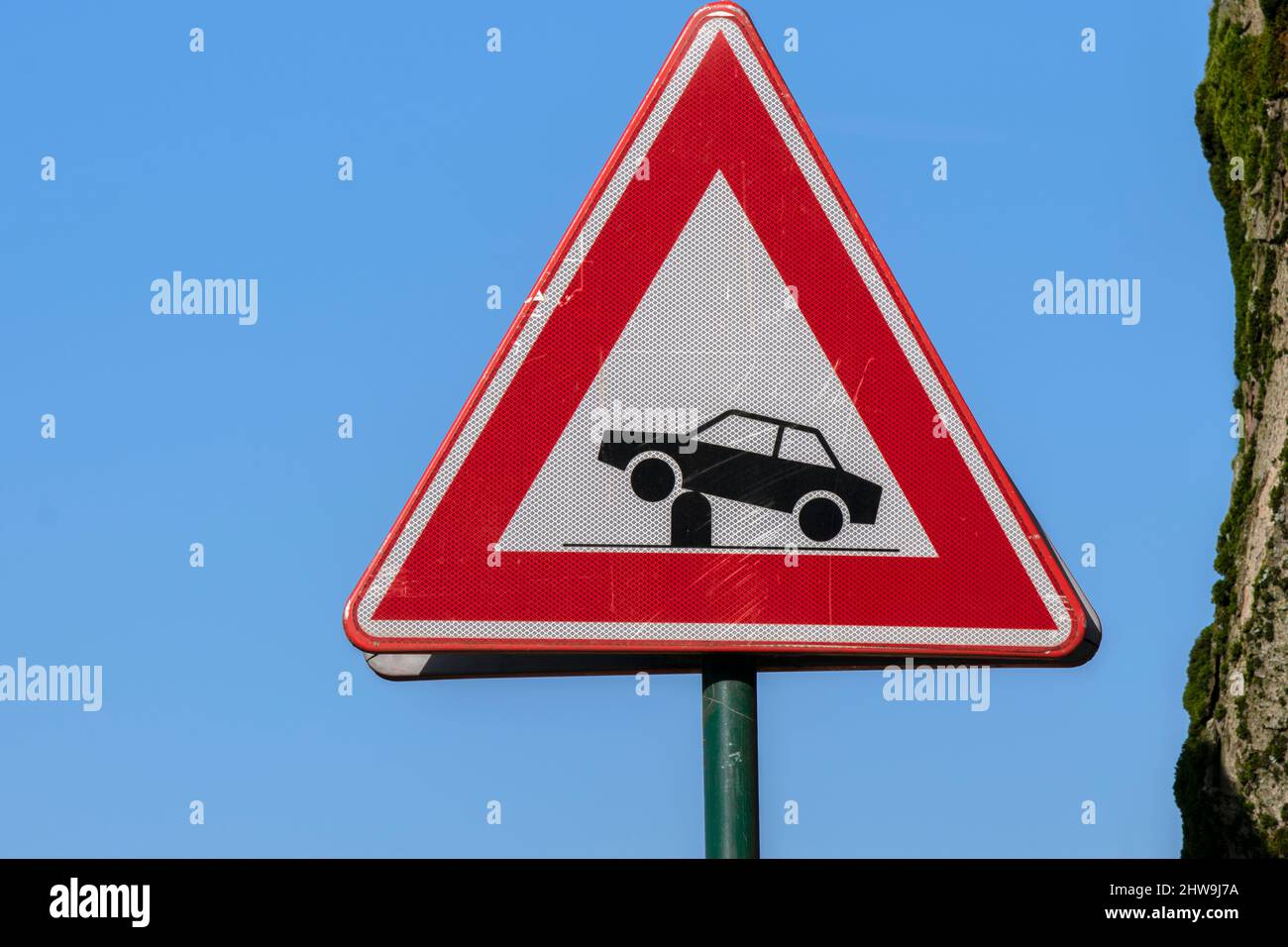 Warning Obstacle Sign At Hilversum The Netherlands 23-2-2022 Stock ...