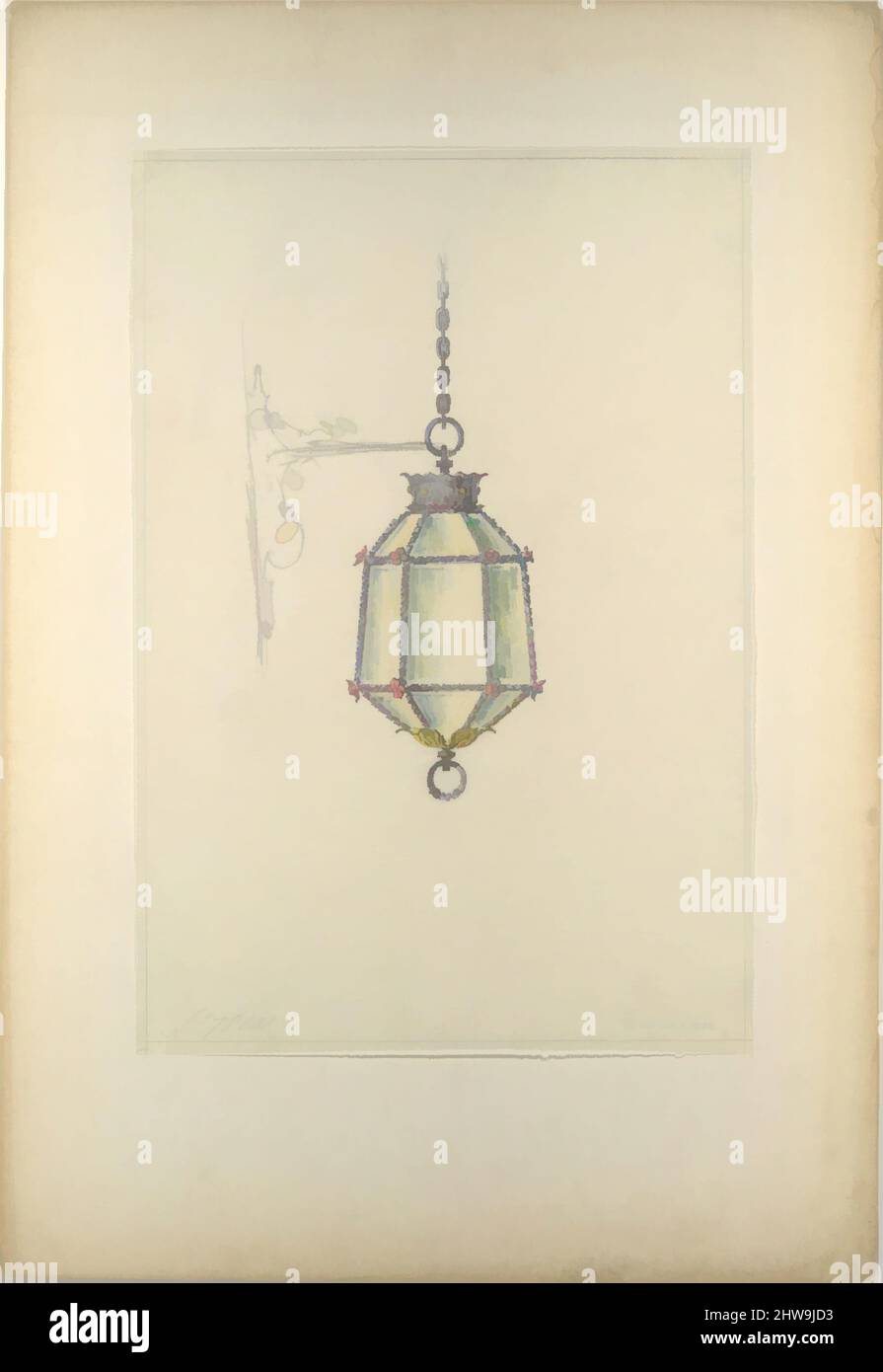 Art inspired by Design for hanging light fixture, late 19th–early 20th ...