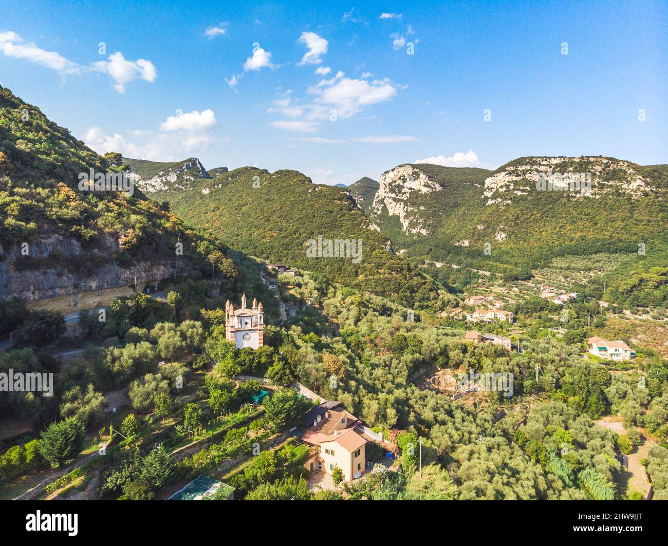 Aerial view of the Valley of Finalborgo, Liguria, Italy Stock Photo - Alamy