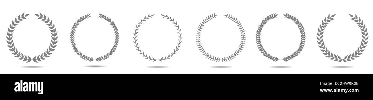 Grey laurel wreath label set Stock Vector Image & Art - Alamy