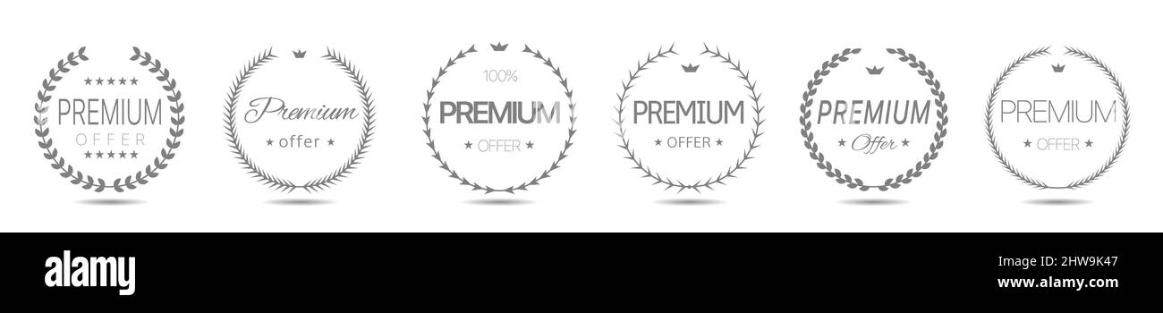 Premium offer simple laurel wreath label set Stock Vector Image & Art ...