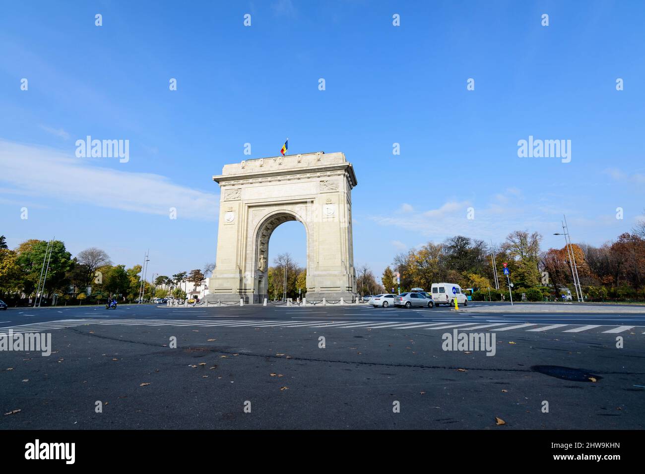 Bucharest, Romania - 6 November 2021: Arcul de Triumf (The Arch Of ...