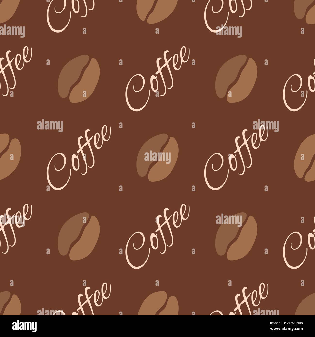 Seamless Coffee Pattern Background. Illustration Stock Photo - Alamy