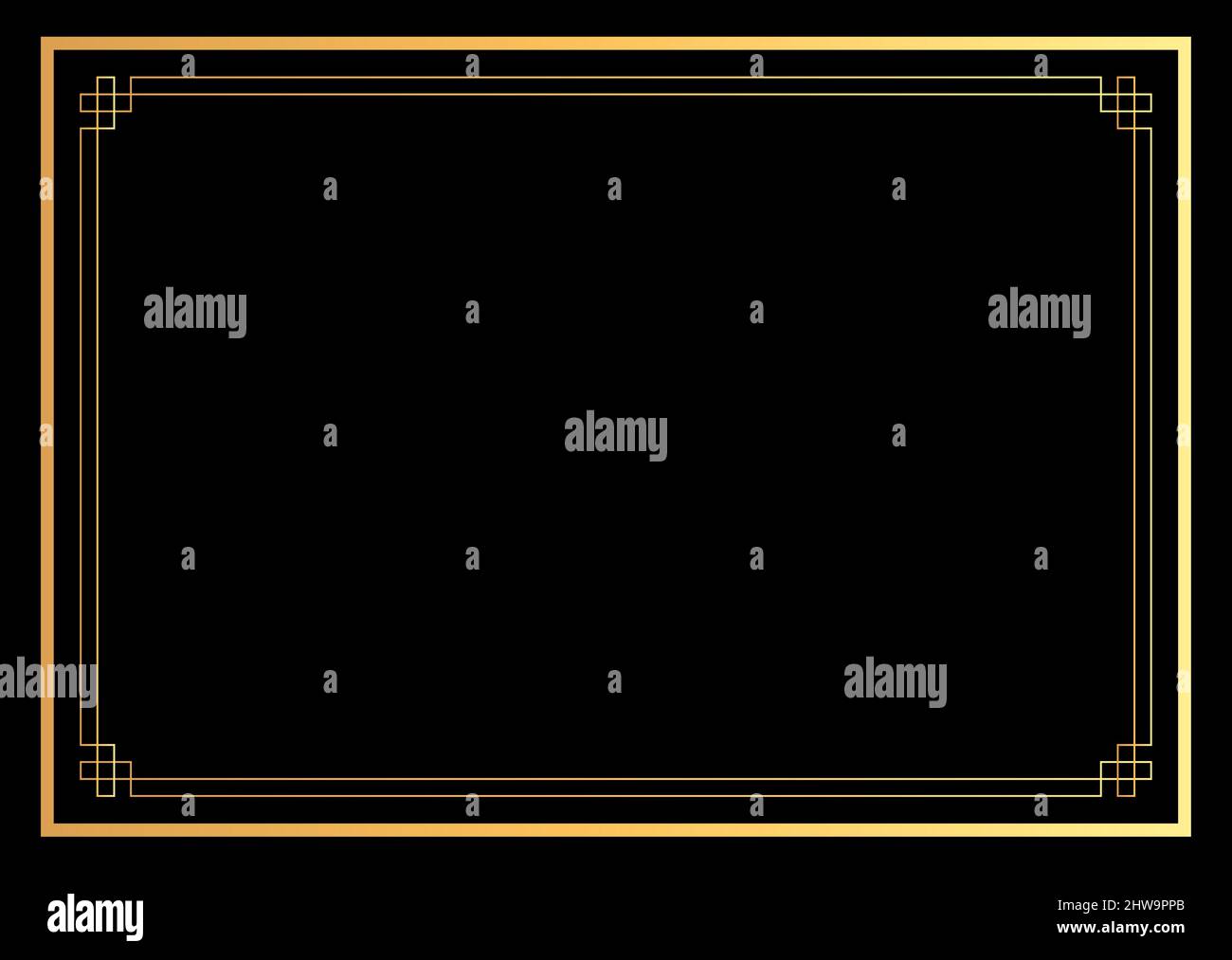 Abstract Chinese style golden frame. Illustration Stock Photo - Alamy