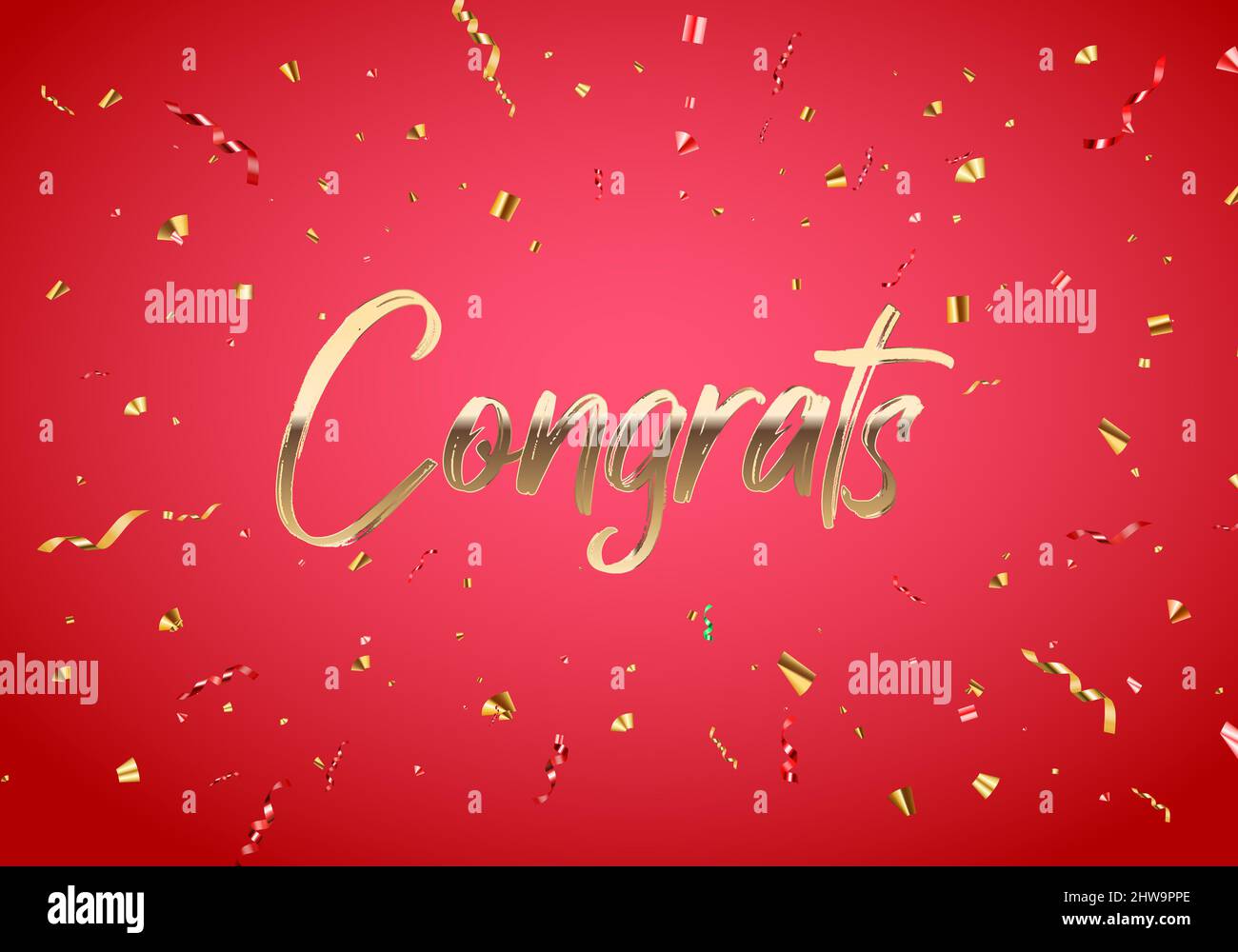 Congratulations banner design with Confetti and Glossy Glitter Ribbon ...