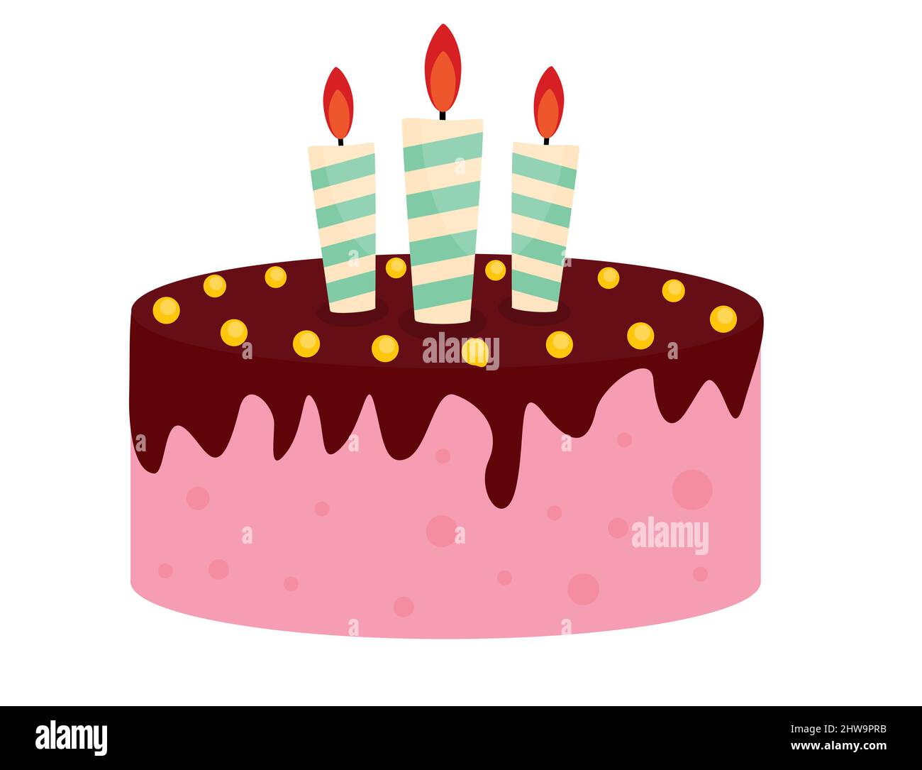 Cute Birthday Cake Icon with Candles. Design Element for Party ... Cute Birthday Cake Icon with Candles. Design Element for Party ...