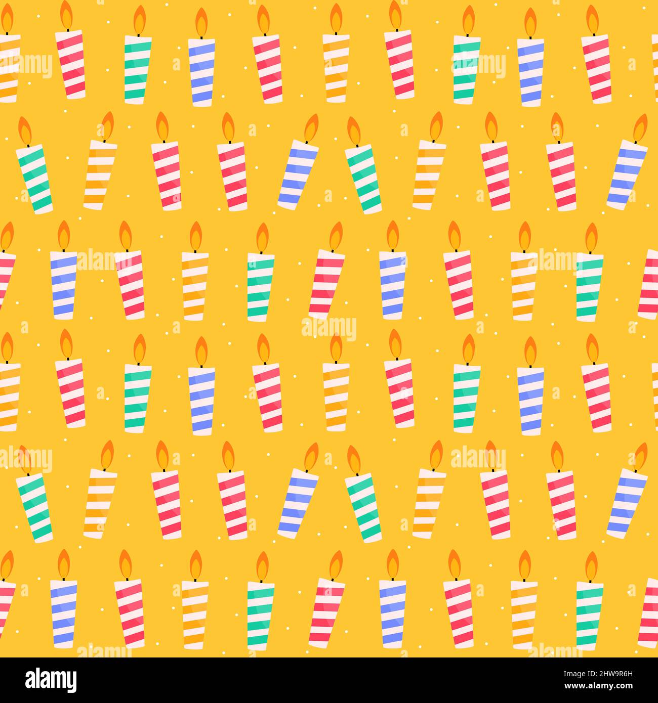 Happy Birthday Seamless Pattern Background with Candles. Illustration ...