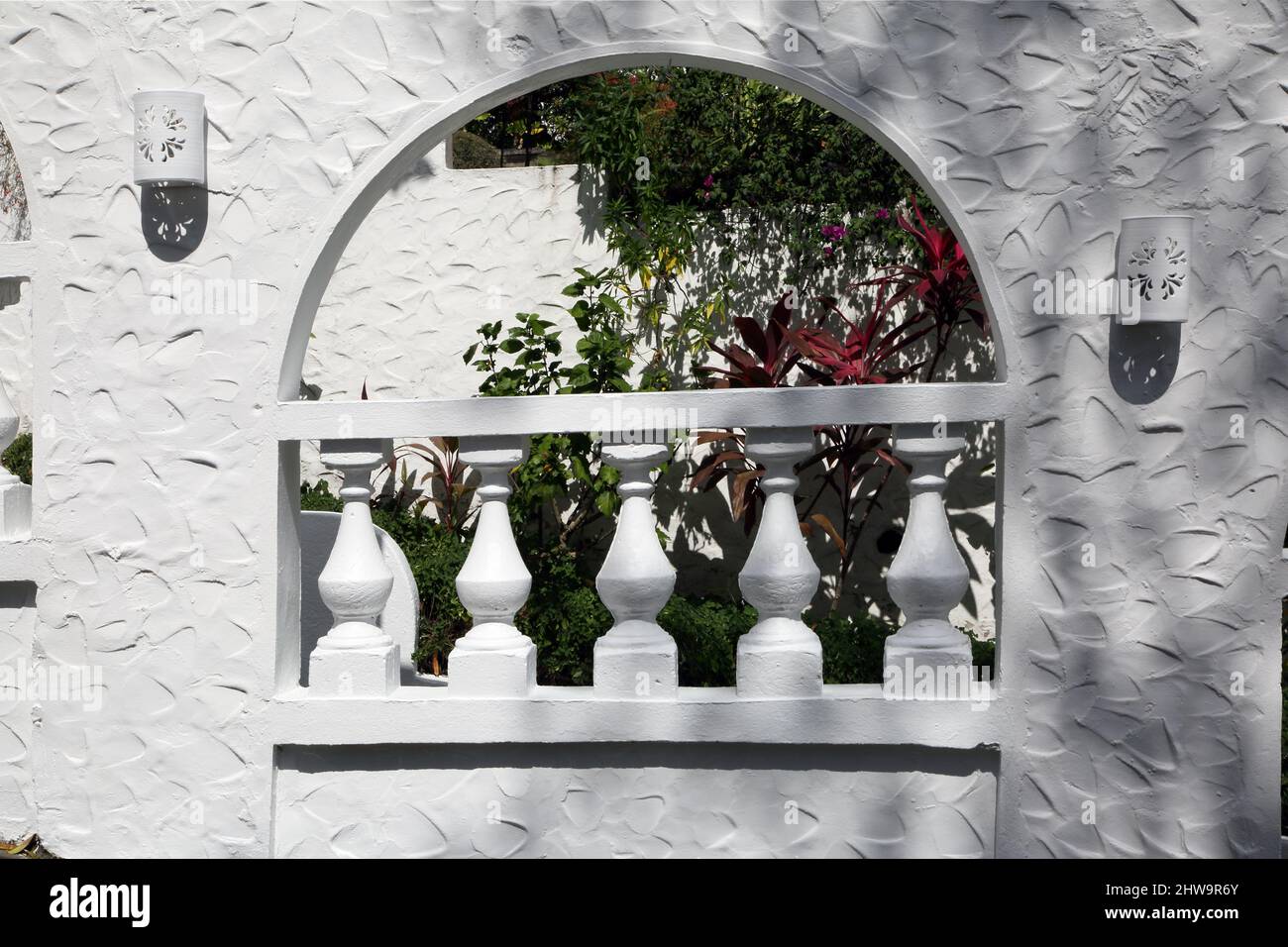 Grand Anse Beach Grenada Mount Cinnamon Hotel Balustrade in Arch Stock ...